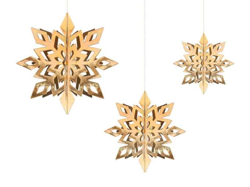 6 Gold Paper Snowflakes | Tara's Wonderworld