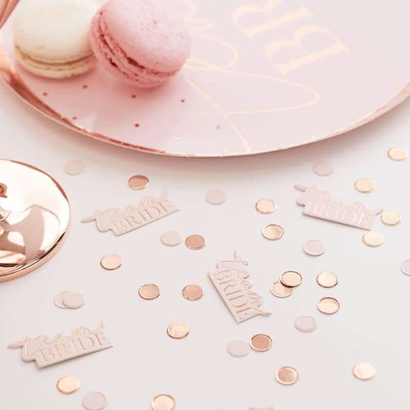 Blush and Rose Gold 'Team Bride' Confetti | Tara's Wonderworld