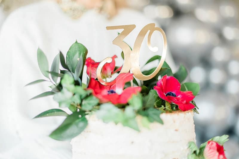 Gold '30th' Birthday Cake Topper | Tara's Wonderworld