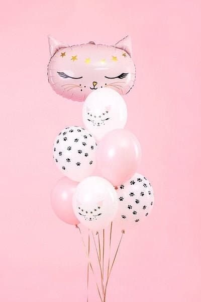 Pink and White Cat Balloon Set | Tara's Wonderworld