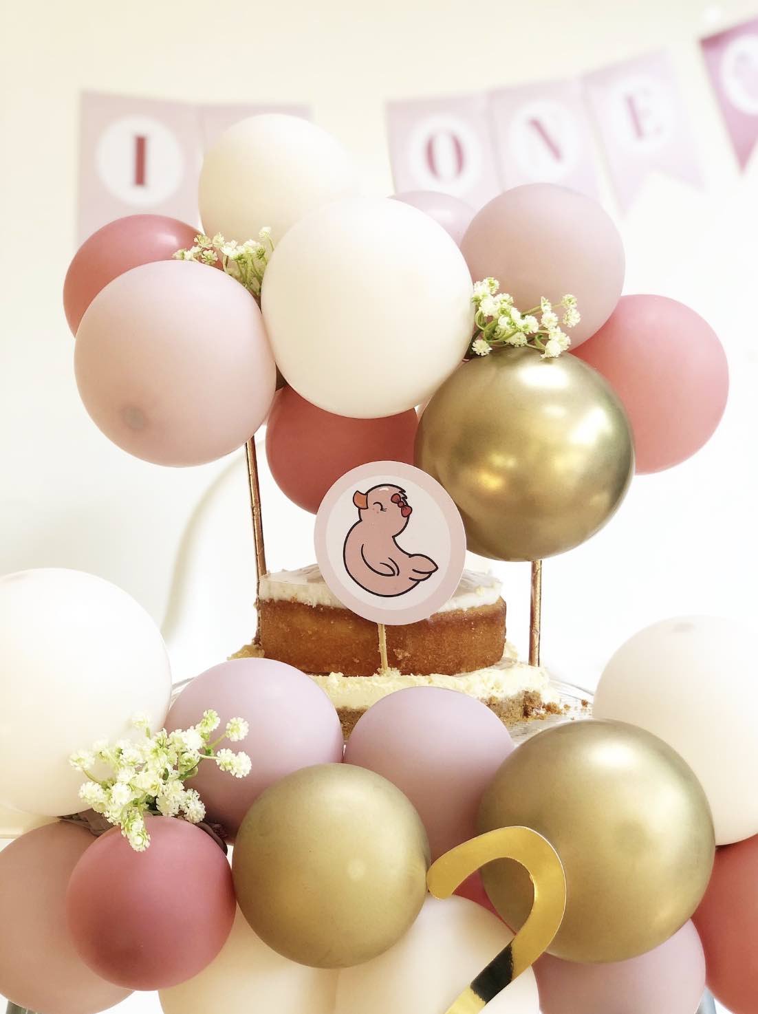 Mini Dusky Pink Balloon Cake Topper | Tara's Wonderworld
